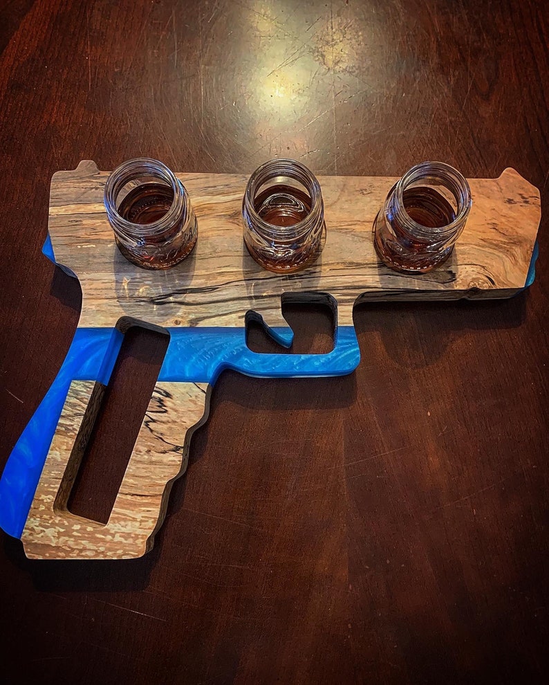 Epoxy Shot Glass Bar Flight Serving Board glock Pistol - Etsy