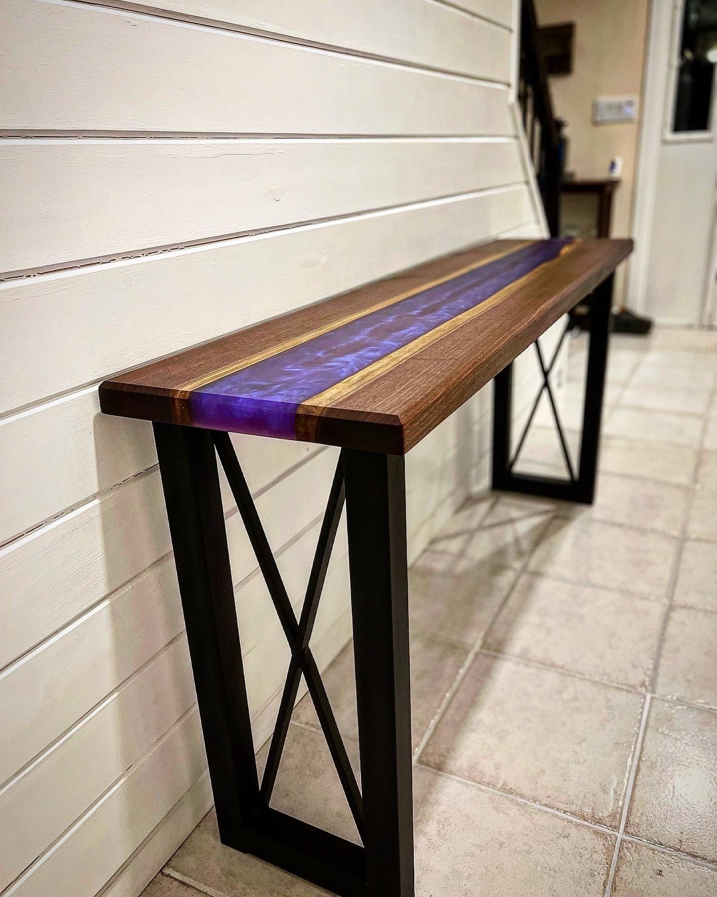 Live Edge Epoxy River Console Table Sofa Table Entry Table - Etsy Canada