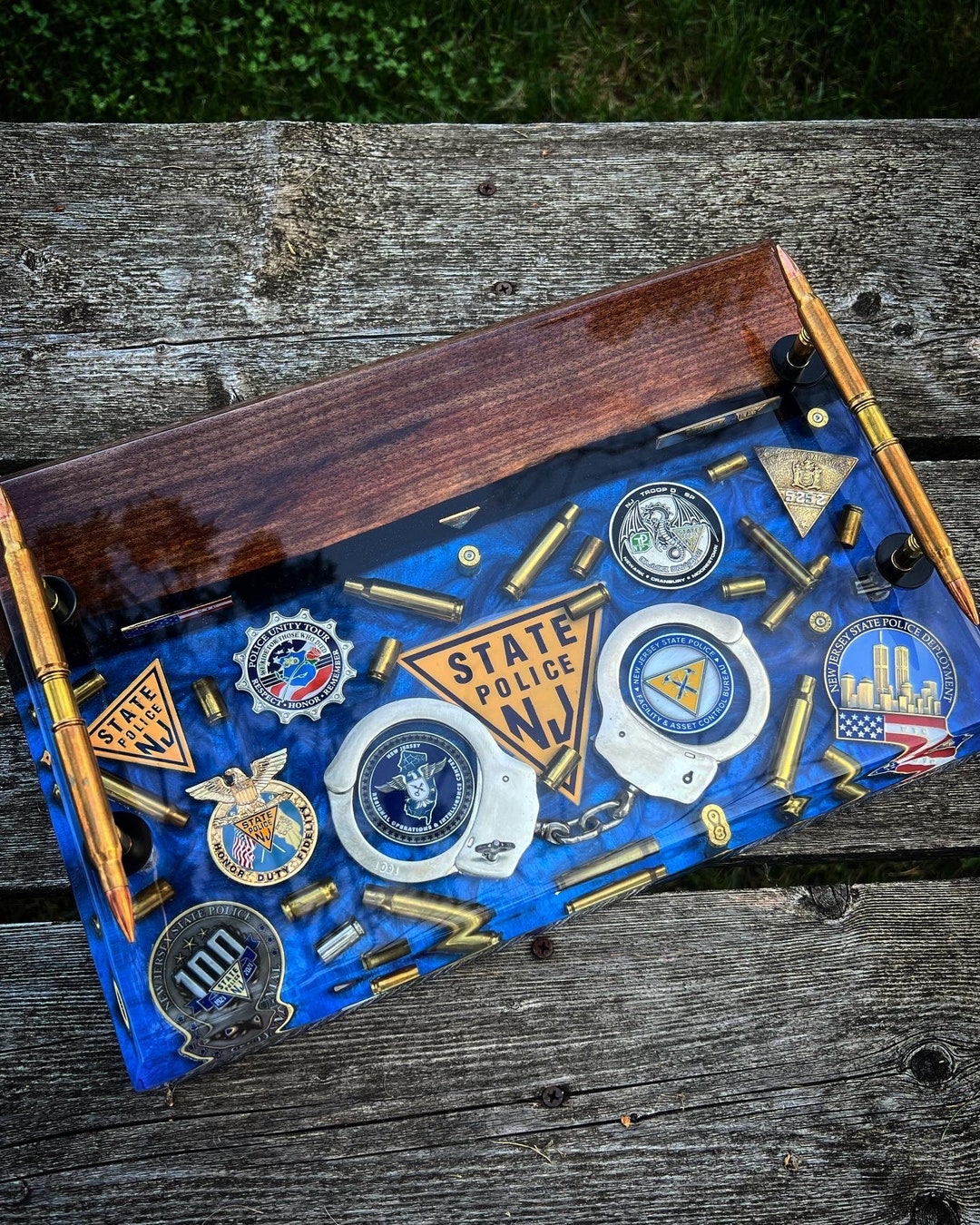 Handmade Police Officer Epoxy Resin Serving Tray: Law Enforcement Gift ...