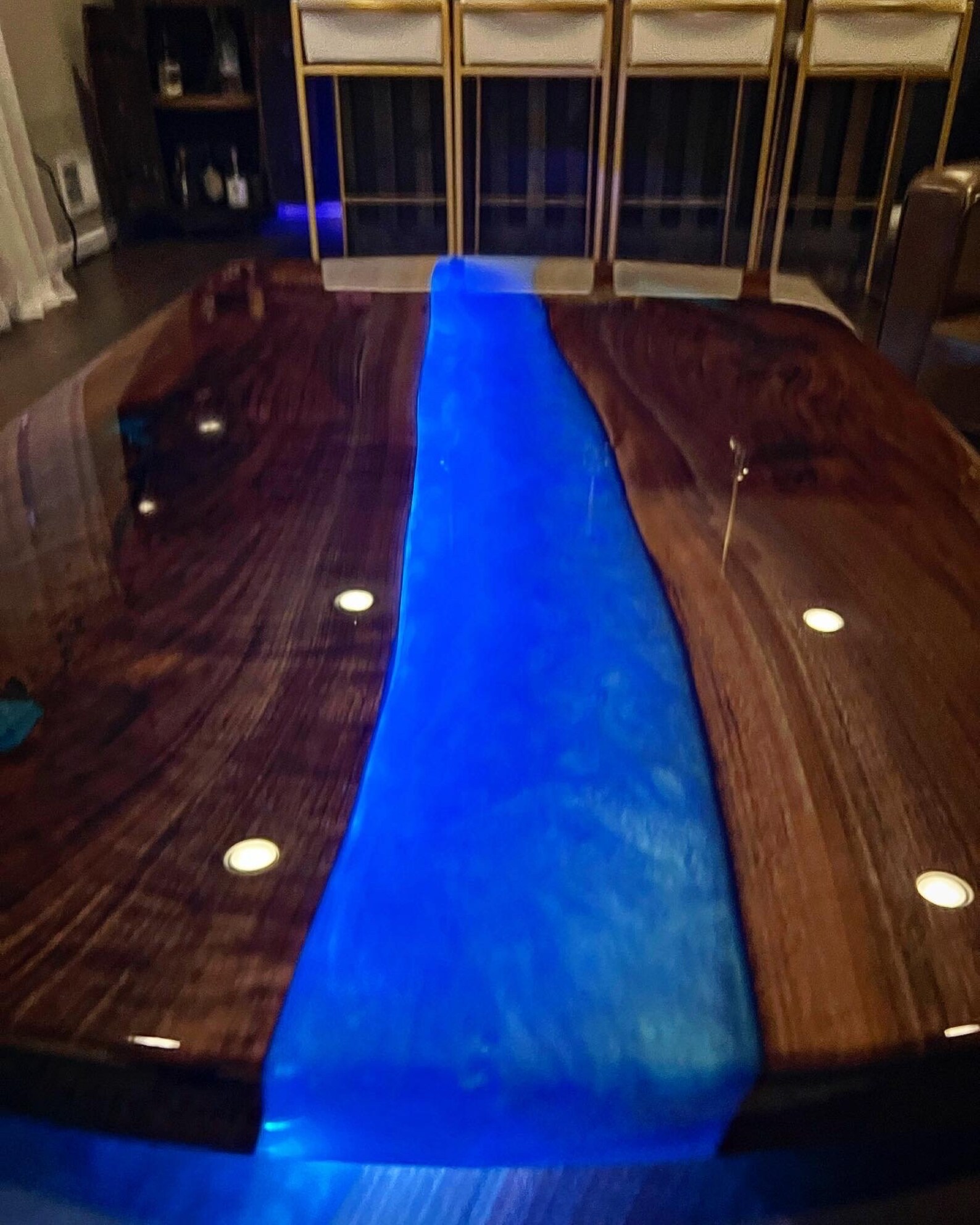 Handmade Black Walnut Epoxy River Coffee Table With LED Lights - Etsy