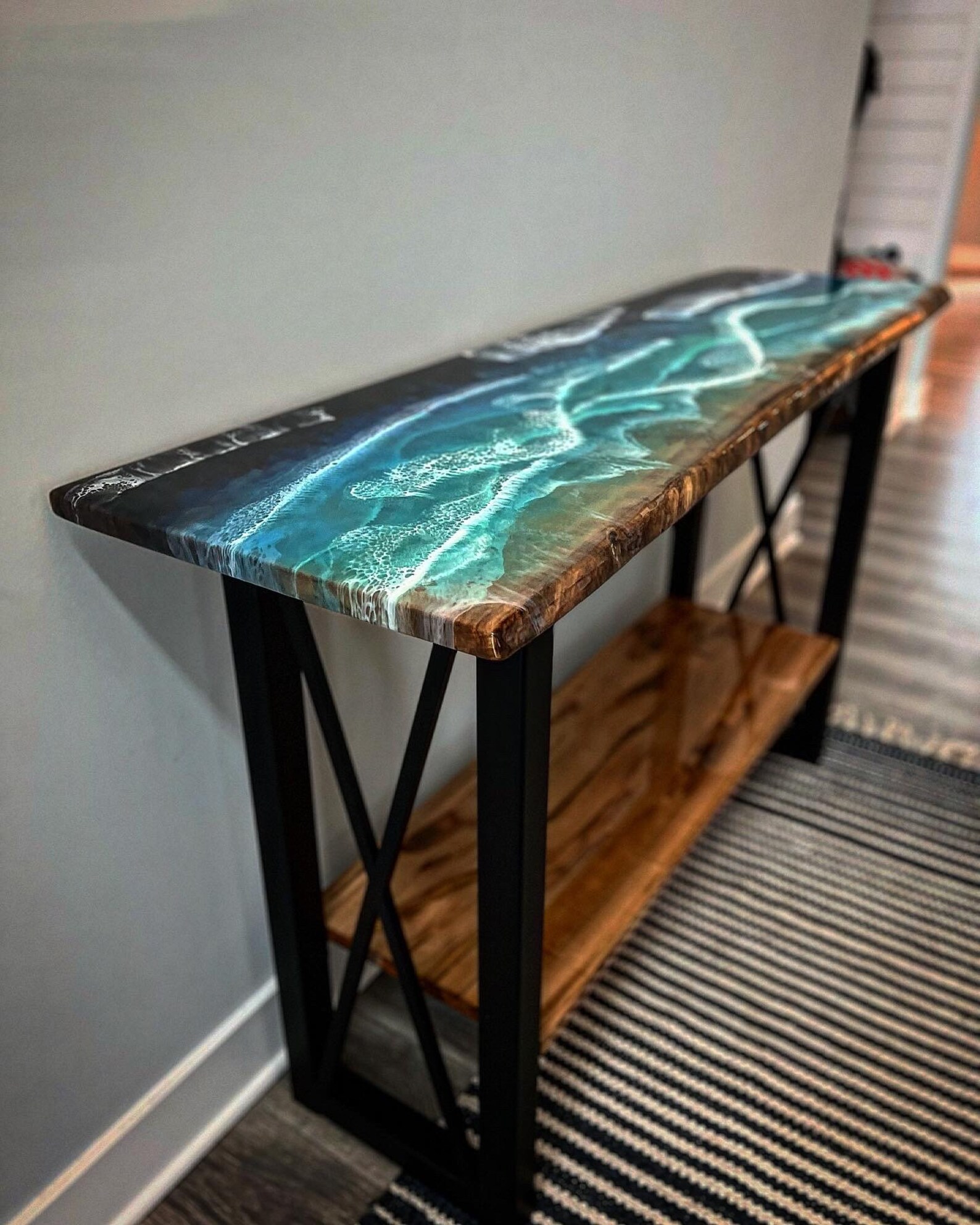 Resin Art Ocean Table Beach Theme Table Sofa Table Entry - Etsy
