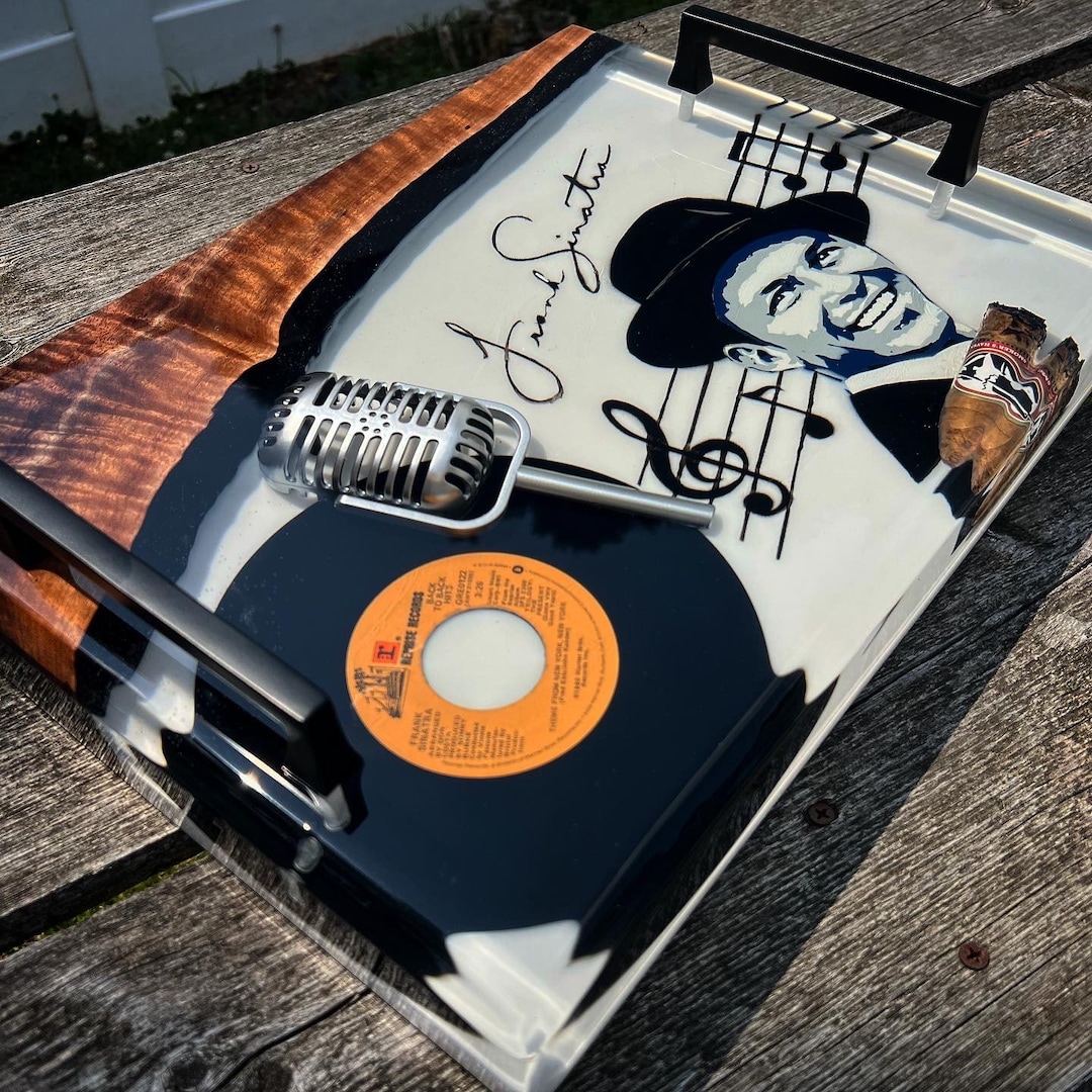 Frank Sinatra Bar Tray ~ Singer & Song Writer Epoxy Resin Serving Board ...