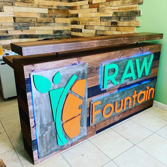 Home Bar Juice Bar Front Desk Rustic Bar farmhouse Bar | Etsy