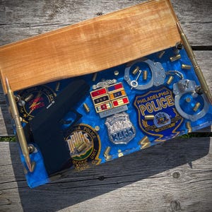 Handmade Police Officer Epoxy Resin Serving Tray: Law Enforcement Gift ...