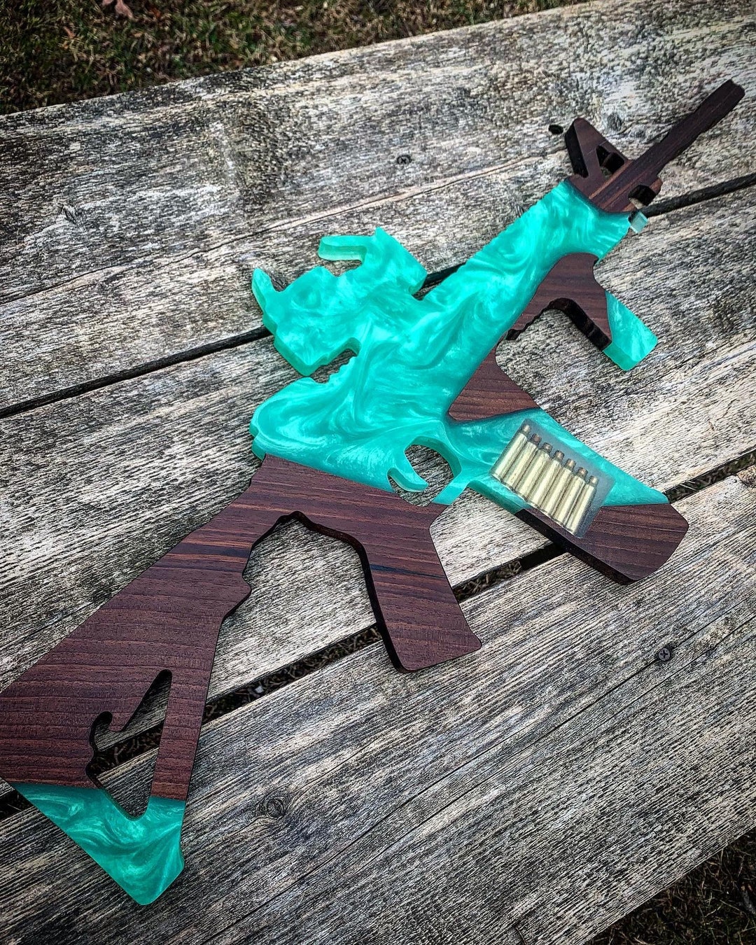 Epoxy Rifle Charcuterie Board ~ Serving Board ~ Alcohol Serving Tray ...