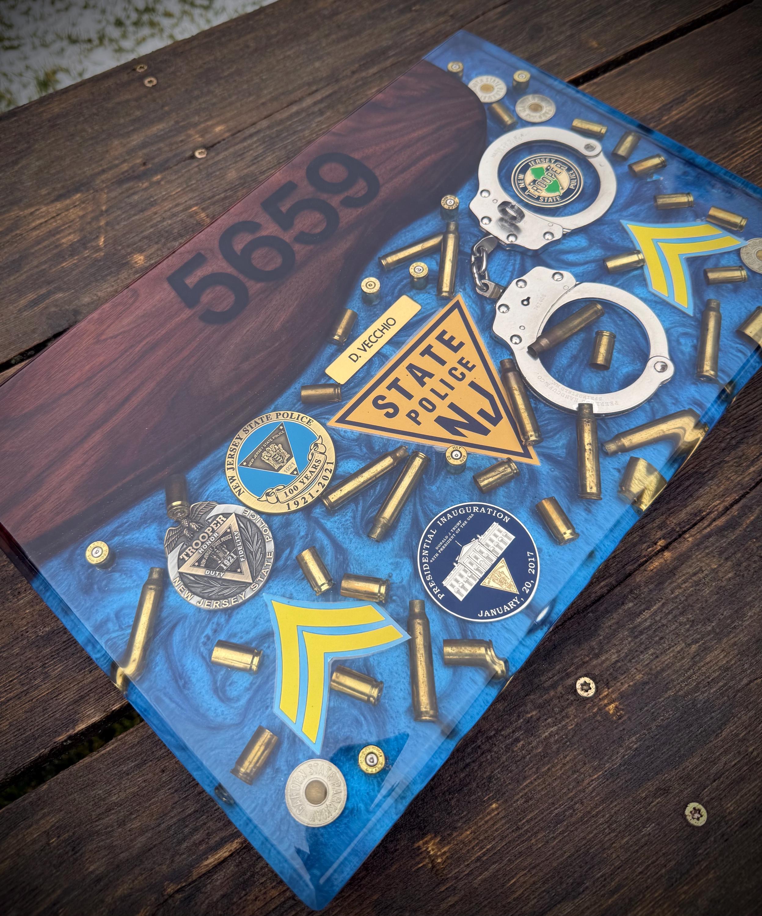 Handmade Police Officer Epoxy Resin Serving Tray: Law Enforcement Gift ...