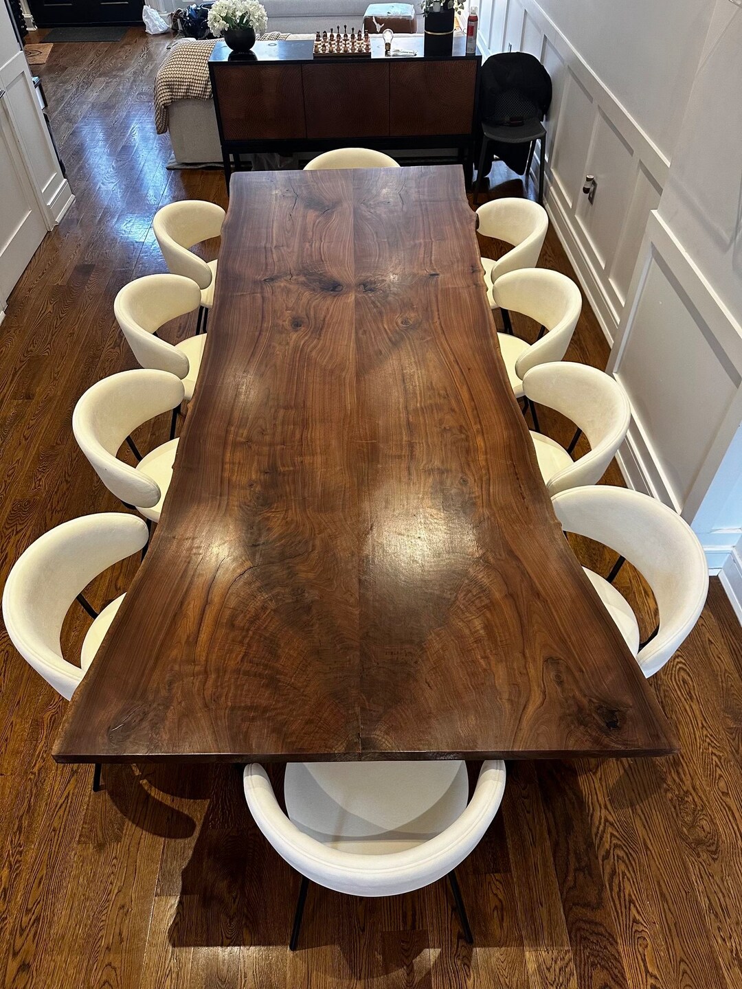 Wooden Live Edge Dining Table Natural Edge Table Hardwood Dining Table ...