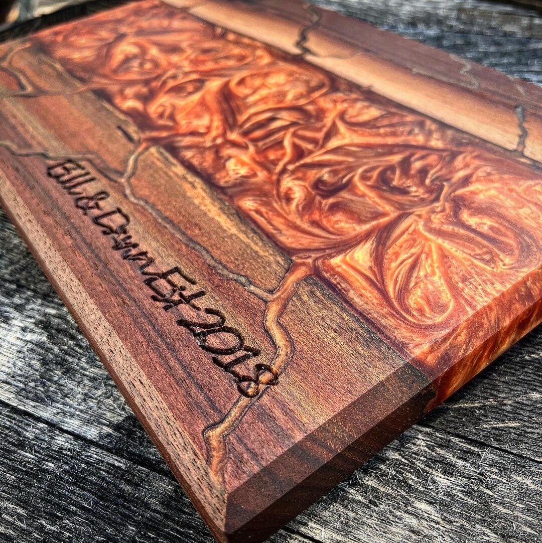 Epoxy Fracture Burnt Personalized Fractured Serving Board - Etsy