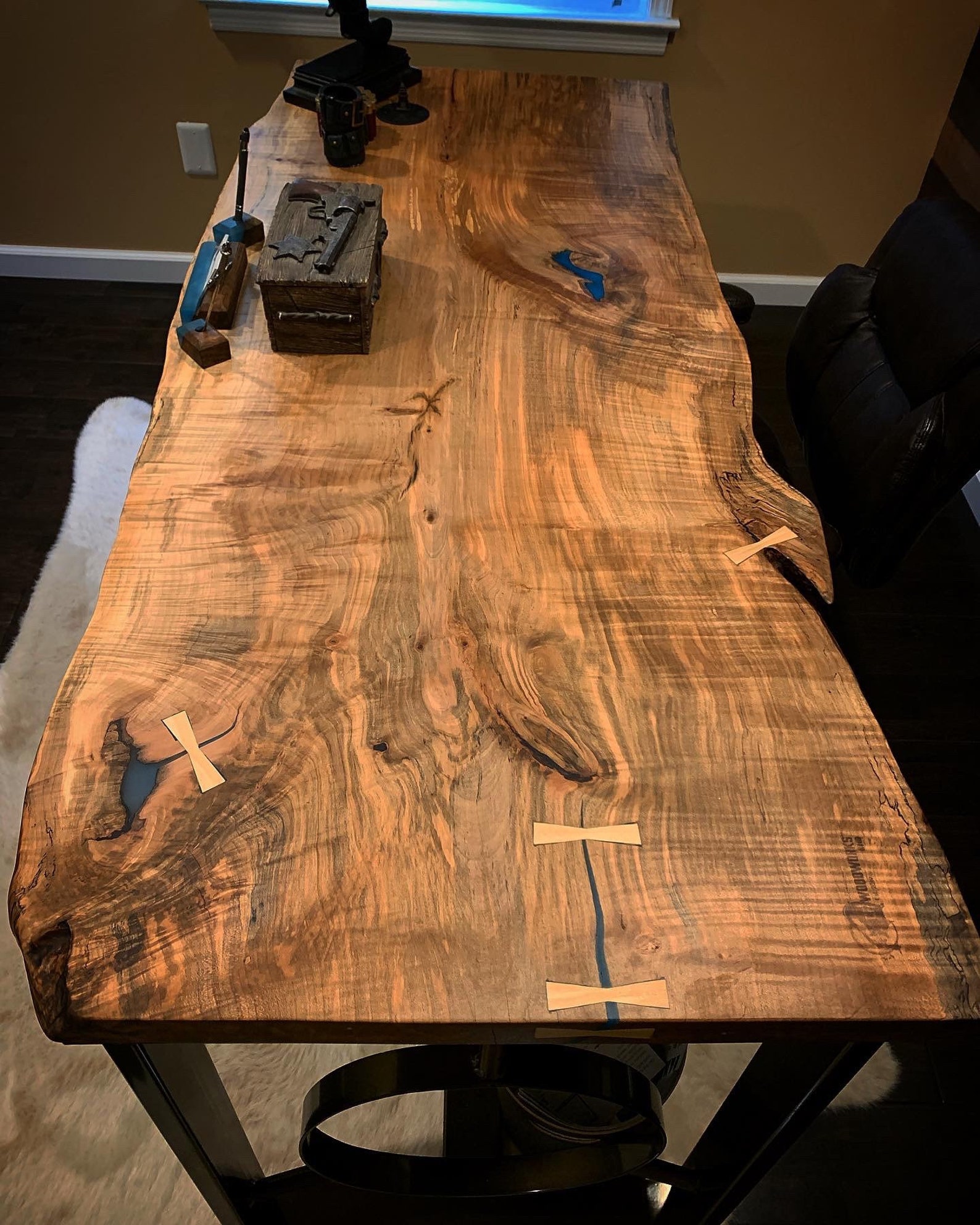 Live Edge Desk Rustic Desk Farmhouse Desk - Etsy Canada