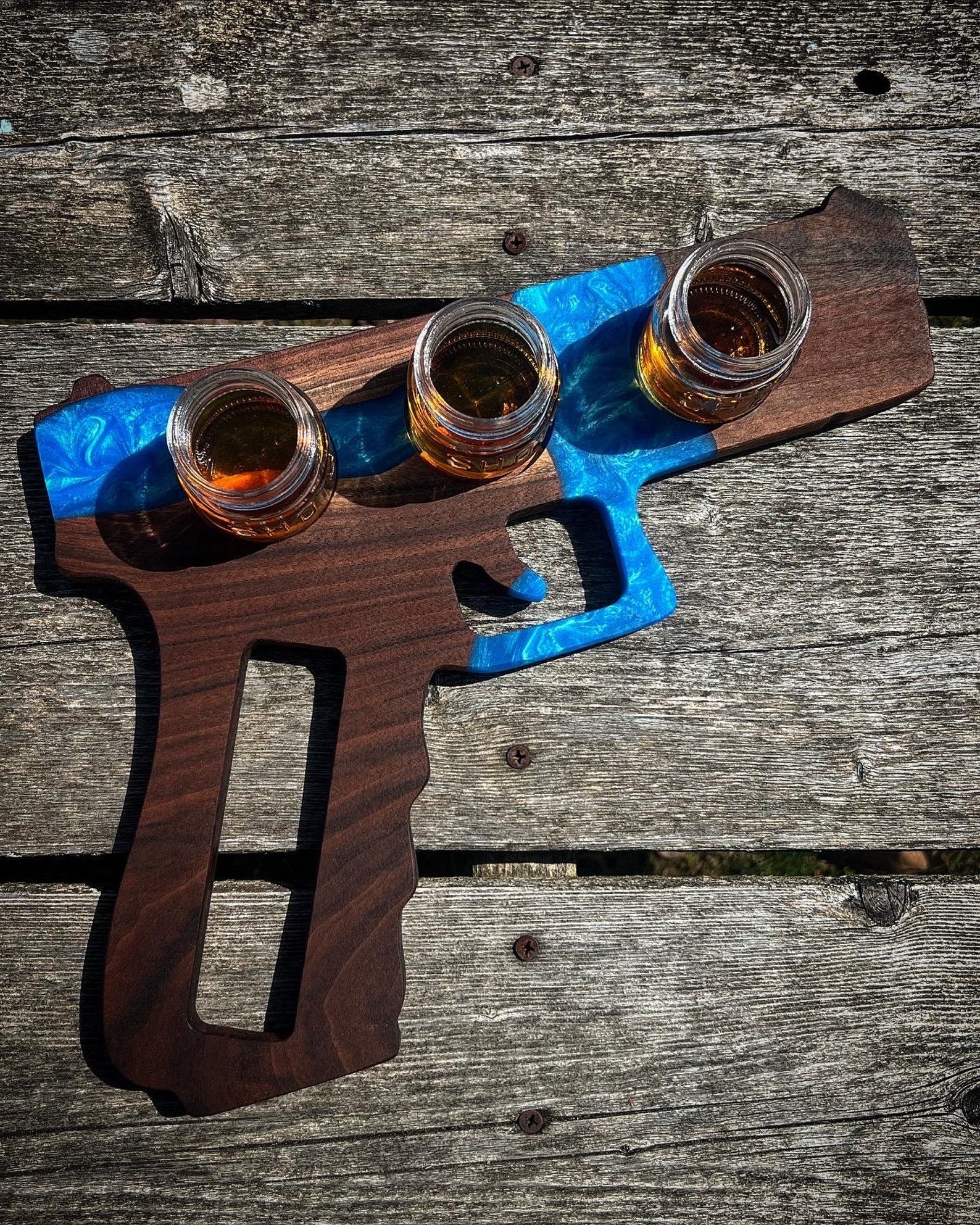 Epoxy Shot Glass Bar Flight Serving Board glock Pistol - Etsy