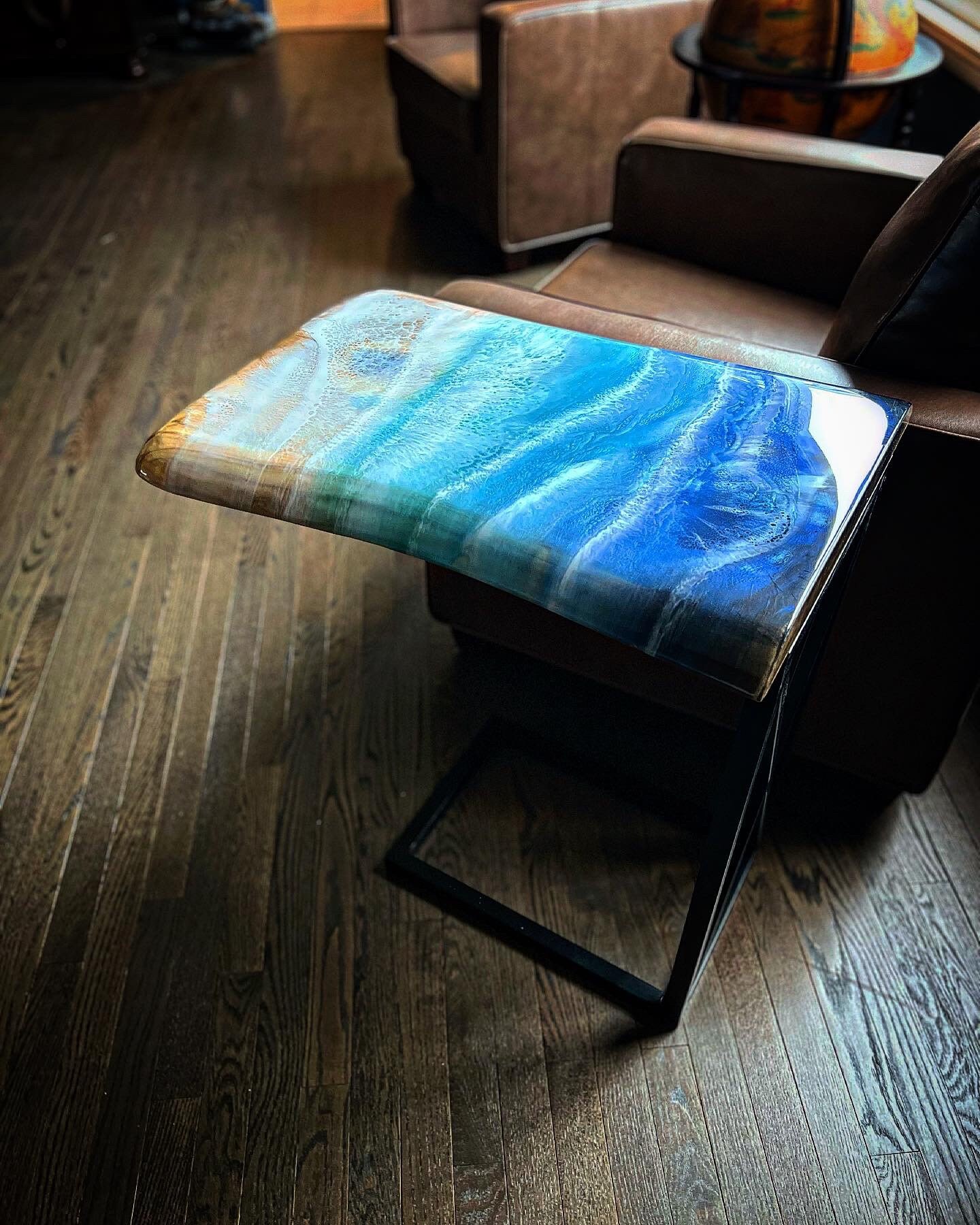 Epoxy Live Edge Ocean End Table Side Table Night Stand - Etsy