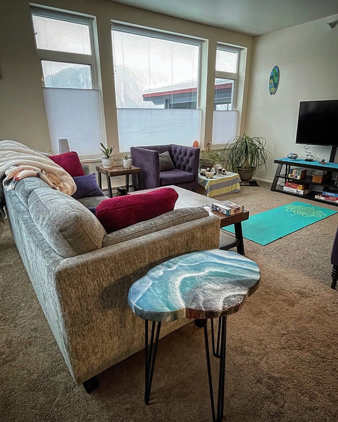 Epoxy Live Edge Ocean End Table ~ Side Table ~ Night Stand ~ Beach ...