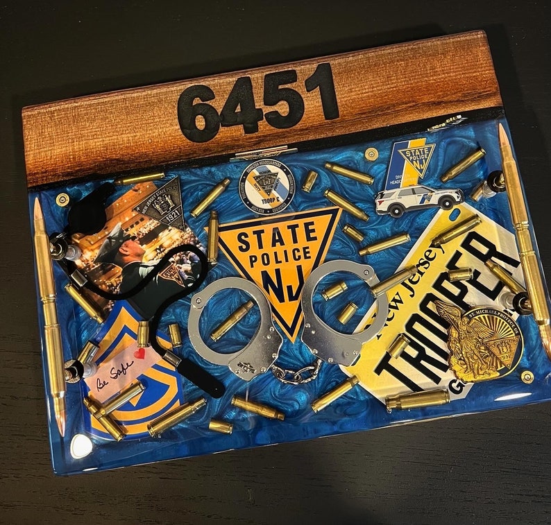 Handmade Police Officer Epoxy Resin Serving Tray: Law Enforcement Gift ...