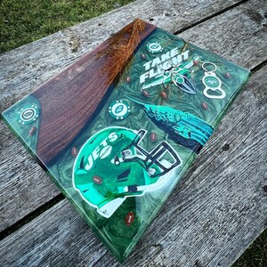 NFL Football Inspired Bar Tray ~ Football Team Epoxy Resin Serving ...