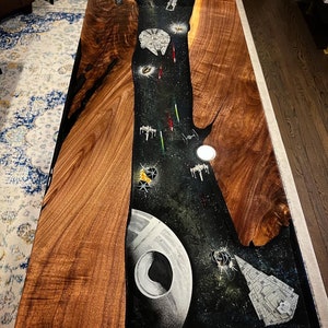 Hand-painted Star Wars Epoxy River Table: Live Edge Walnut Console. - Etsy