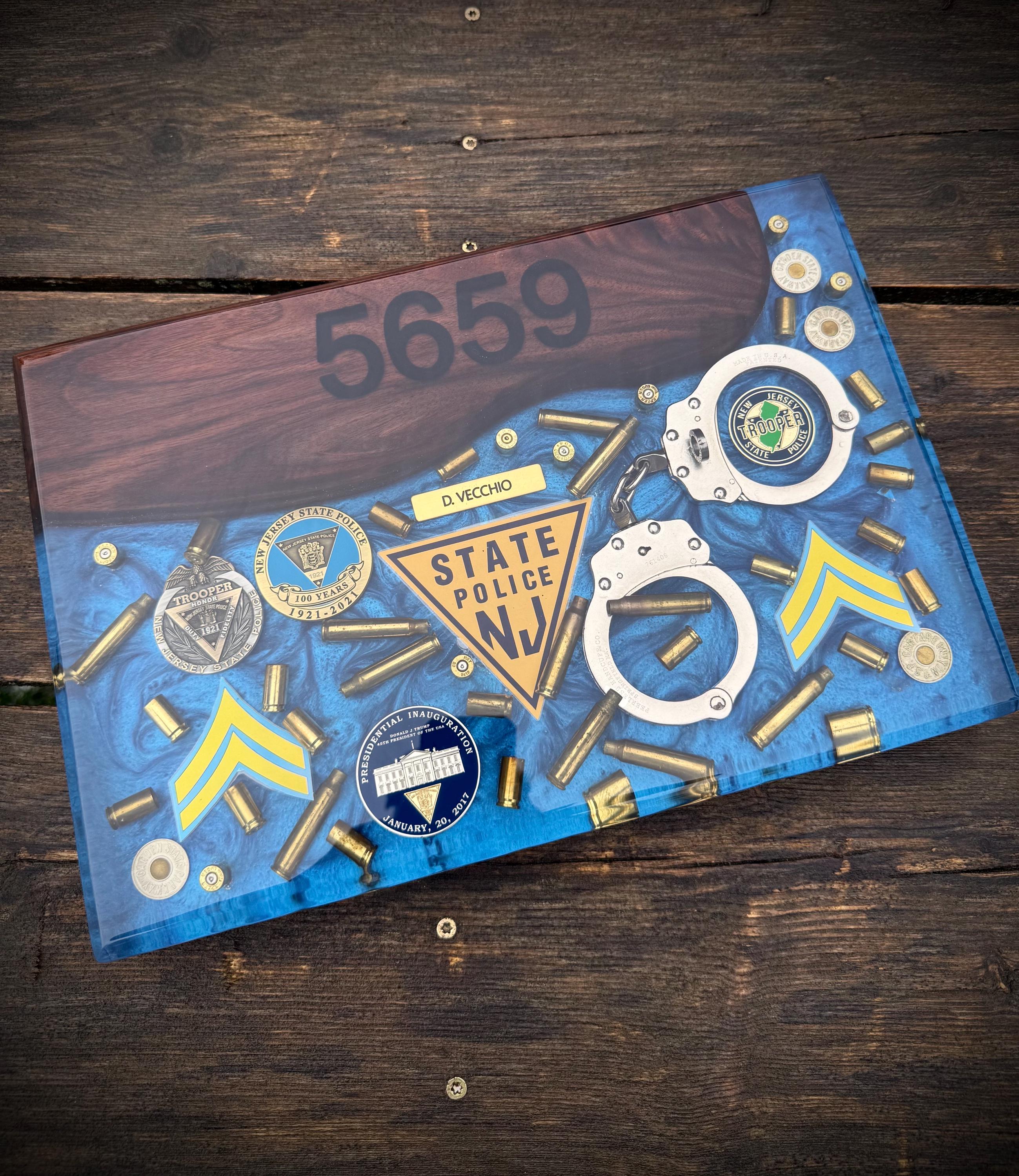 Handmade Police Officer Epoxy Resin Serving Tray: Law Enforcement Gift ...