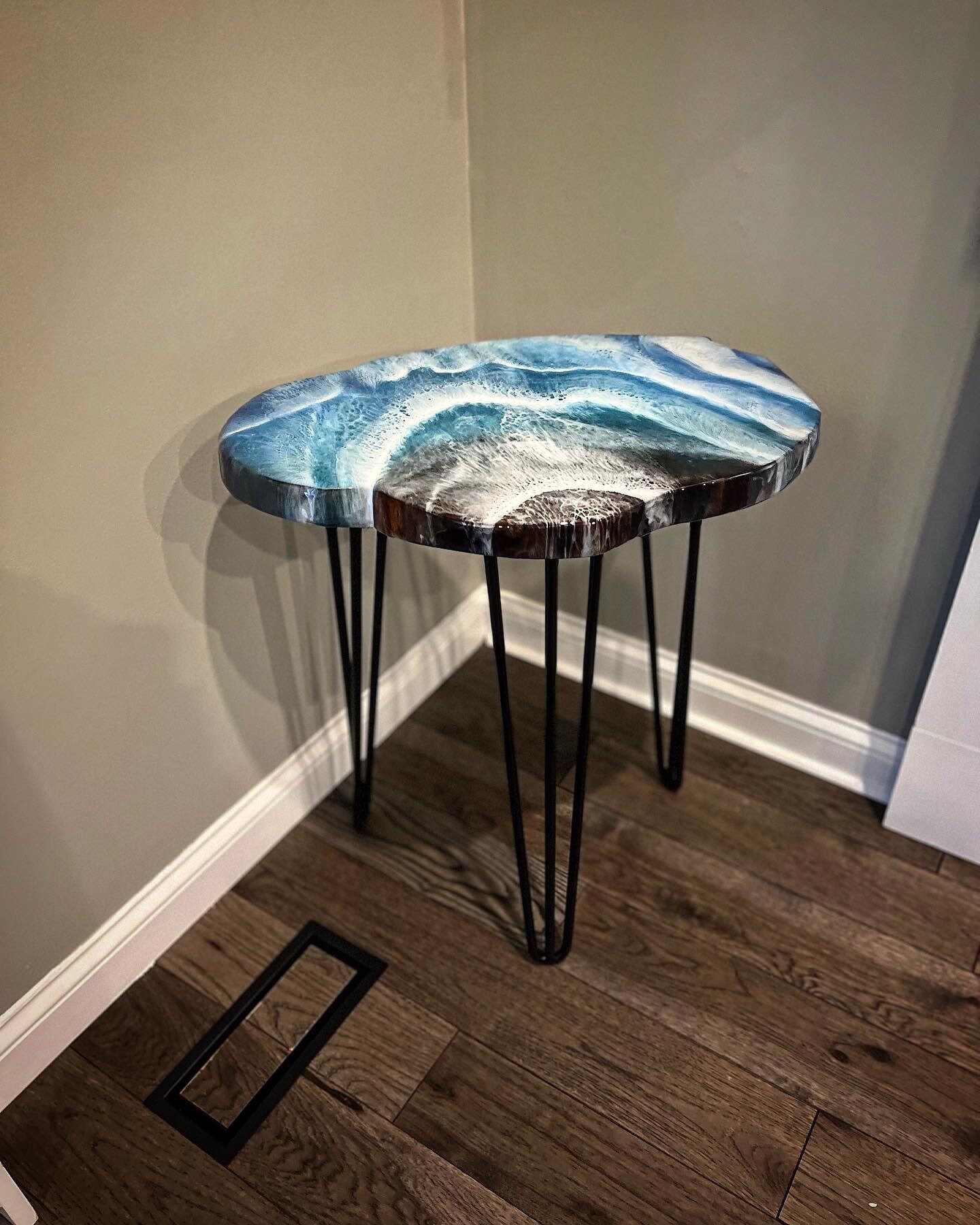 Epoxy Live Edge Ocean End Table Side Table Night Stand - Etsy