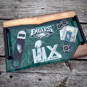 NFL Football Inspired Bar Tray ~ Football Team Epoxy Resin Serving ...