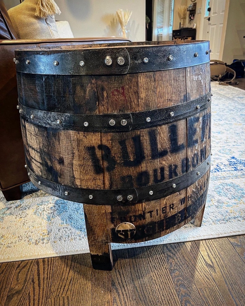 Whiskey Barrel Side Table Whiskey Barrel Coffee Table - Etsy