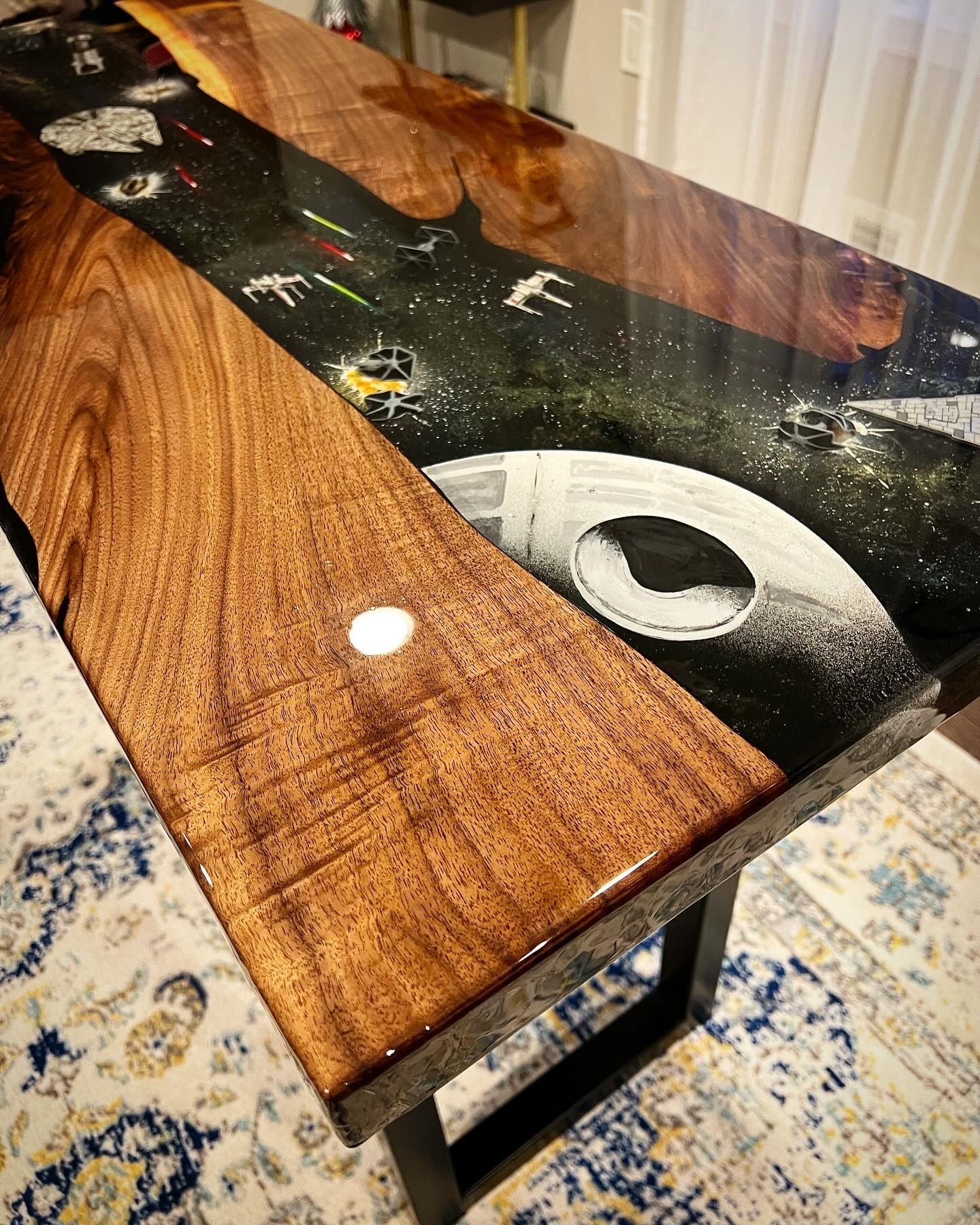 Hand-painted Star Wars Epoxy River Table: Live Edge Walnut Console. - Etsy