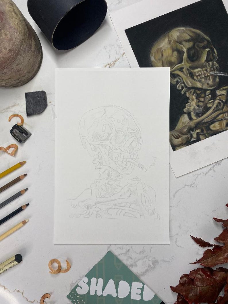 Skeleton Art School Delivered SHADED Art Kits - Etsy