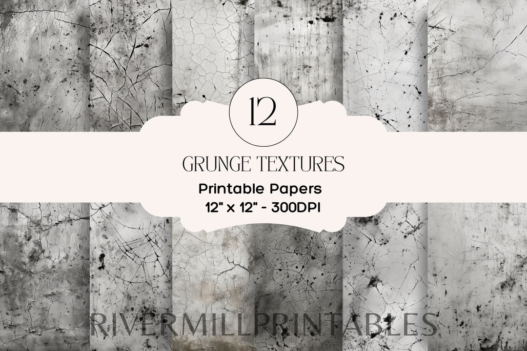 12 Grunge Scratches & Dirt Texture Digital Papers, 300DPI JPG Files ...