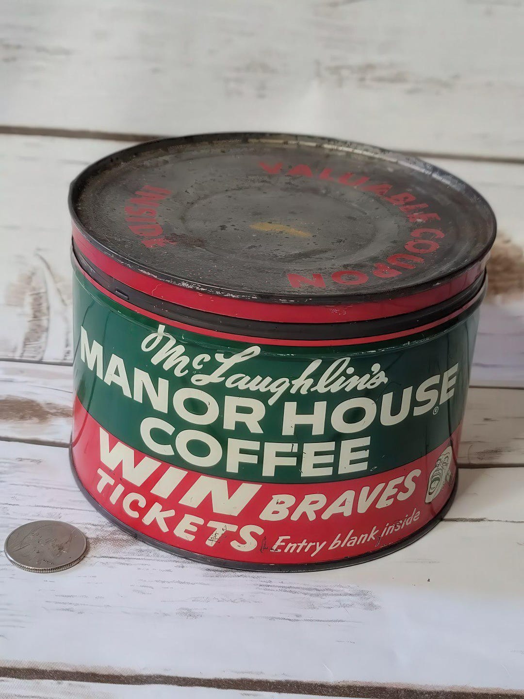 Vintage Mclaughlin's Manor House Key Wind Coffee Can Tin Milwaukee ...