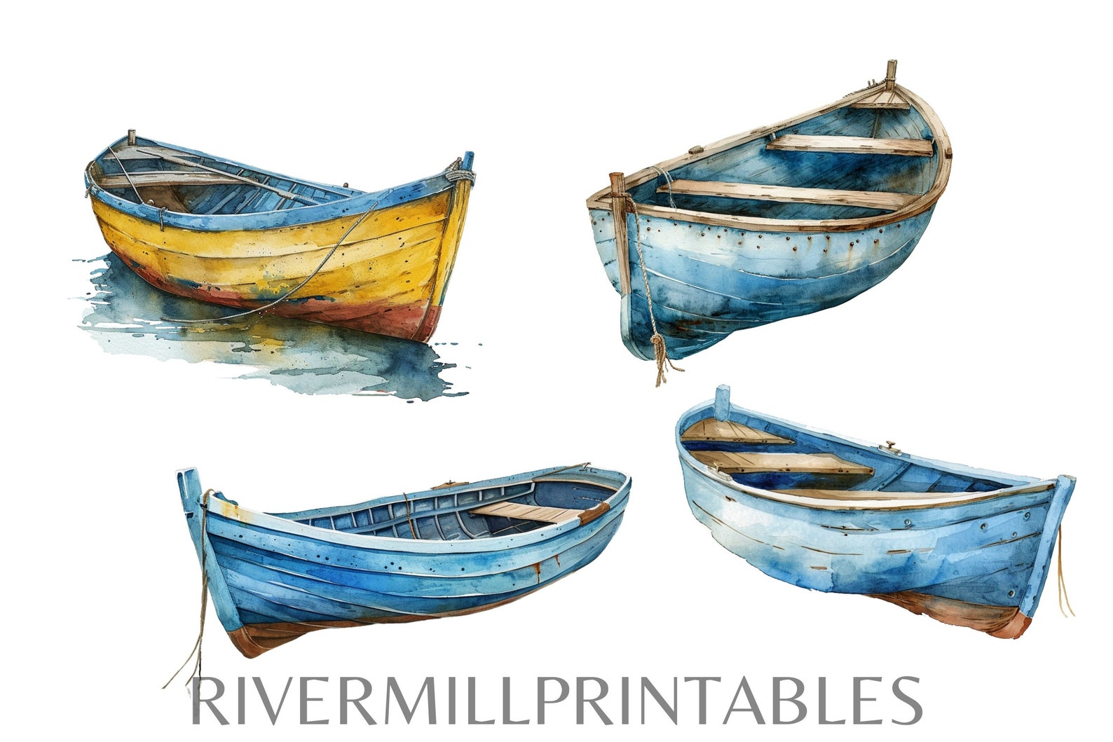 12 Vintage Canoe Clipart Images, 300DPI PNG Files, Digital Download ...
