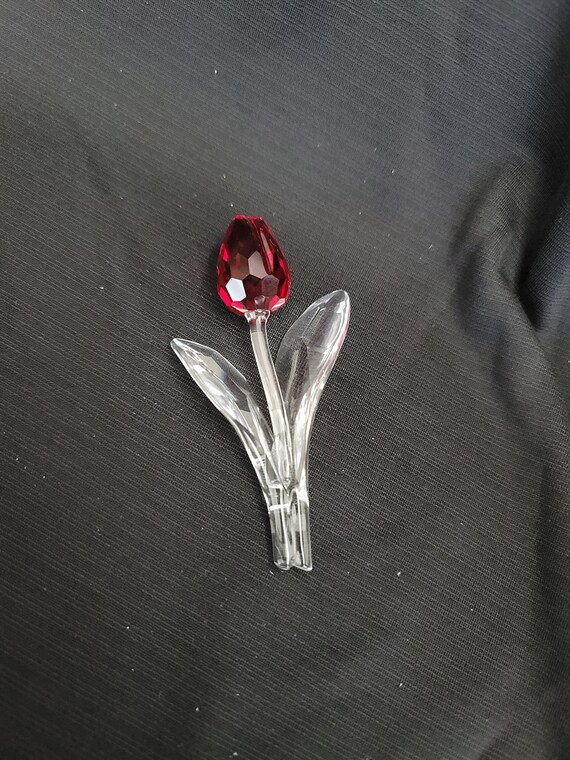 Swarovski Crystal Red Tulip Flower Figurine Renewal Gift | Etsy