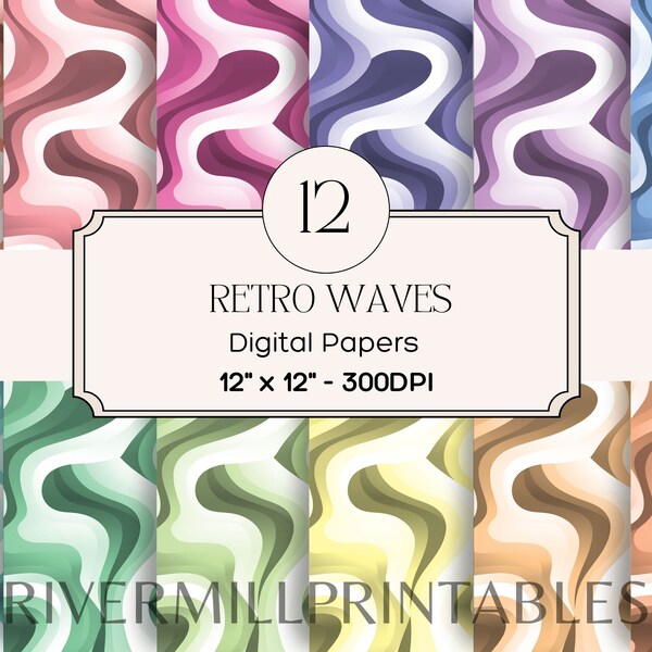 Retro Wavy Wallpaper - Etsy