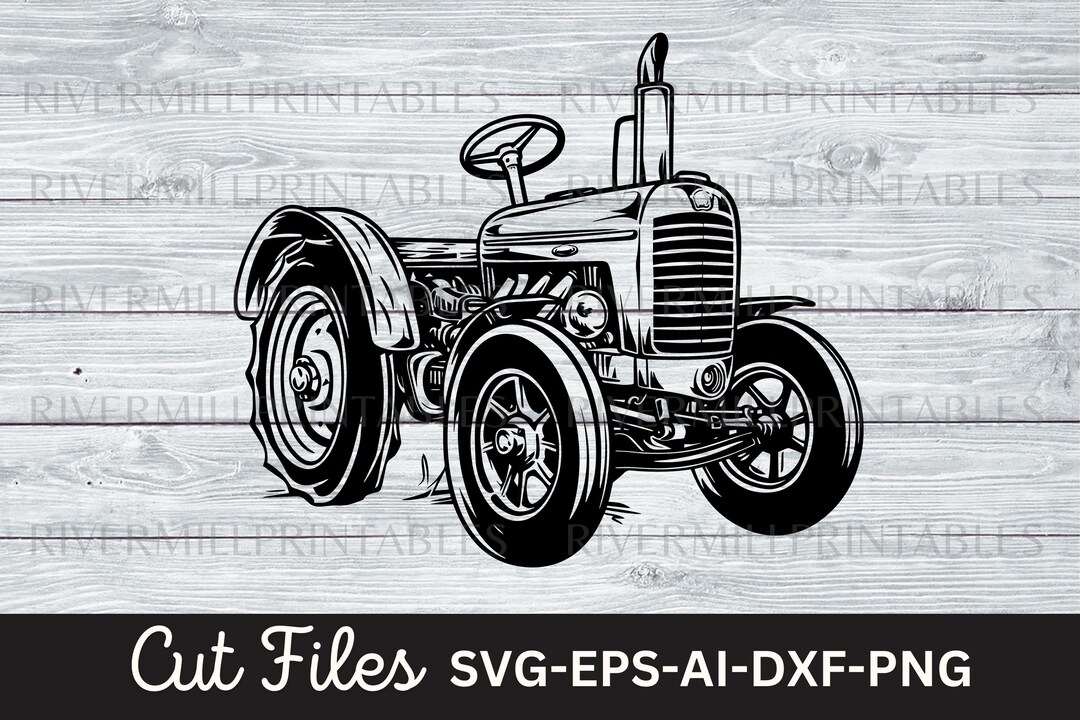 Farm Tractor SVG EPS Cut File PNG Cricut Silhouette Stencil Laser ...
