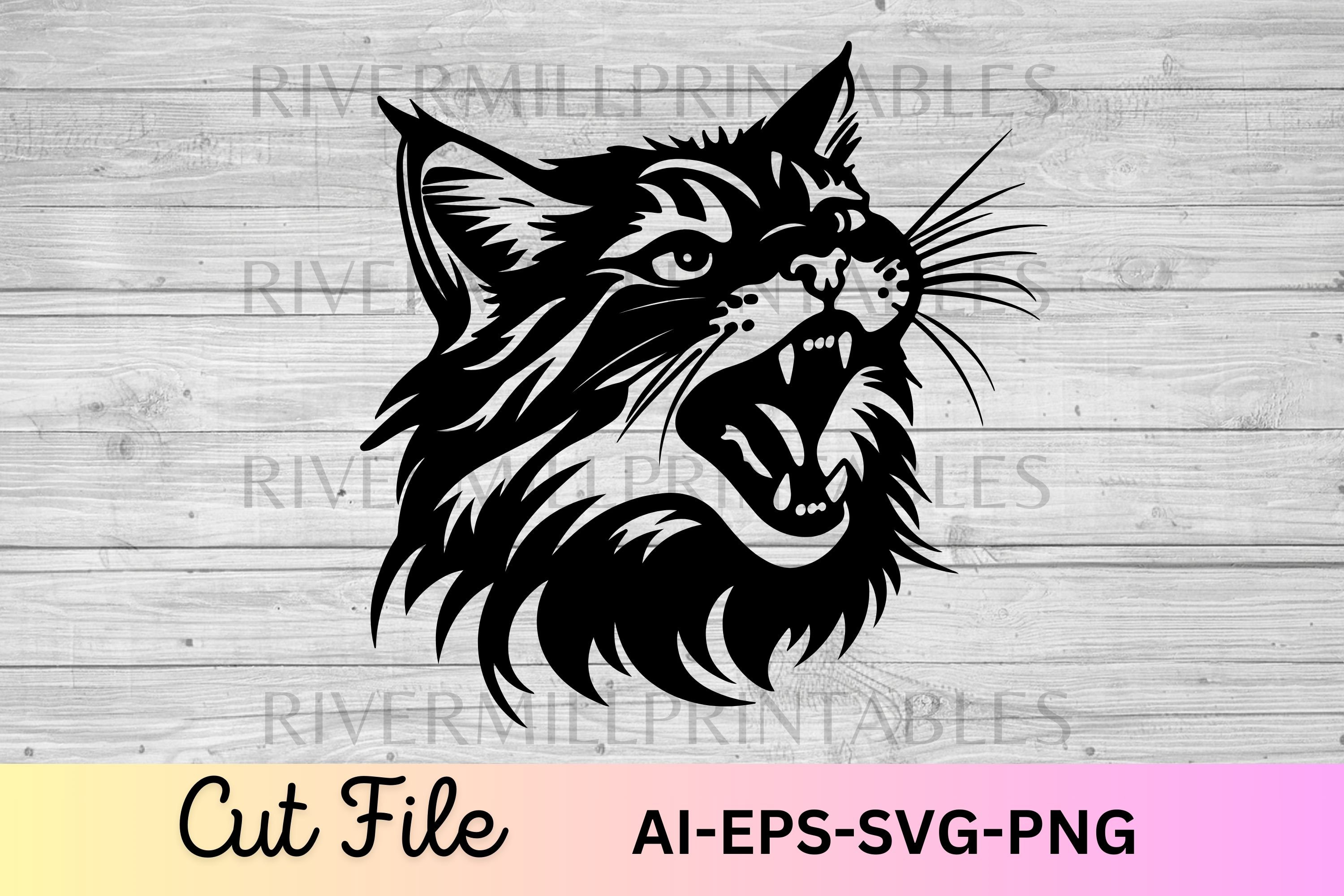 Cute Cat Face Cut File SVG PNG Vector Cutting File - Etsy