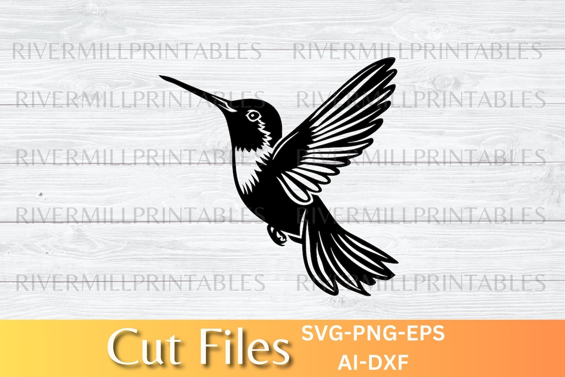 Hummingbird SVG EPS Cut File PNG Printable Stencil Vector Laser Etching ...