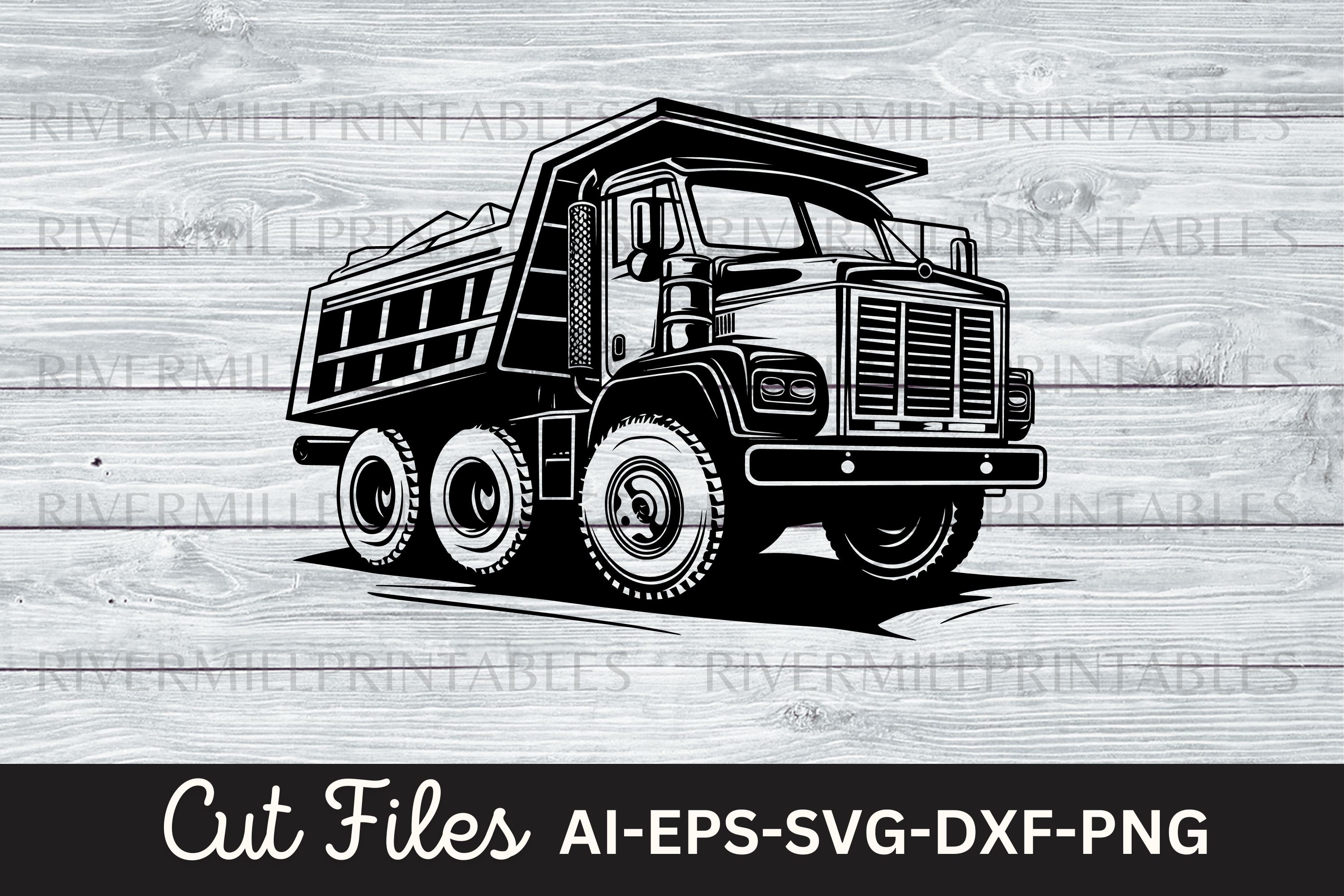 Construction Dump Truck SVG EPS Cut File PNG Cricut Silhouette Stencil ...