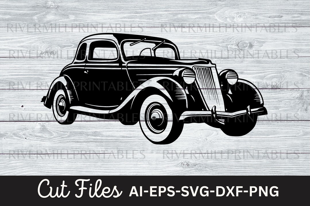 Classic Car Automobile SVG EPS Cut File PNG Printable Stencil Vector ...
