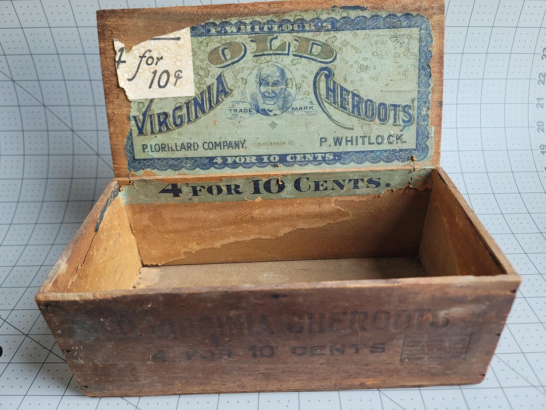 Black Americana Old Virginia Cheroots Cigar Box 5 10 Cents Antique ...