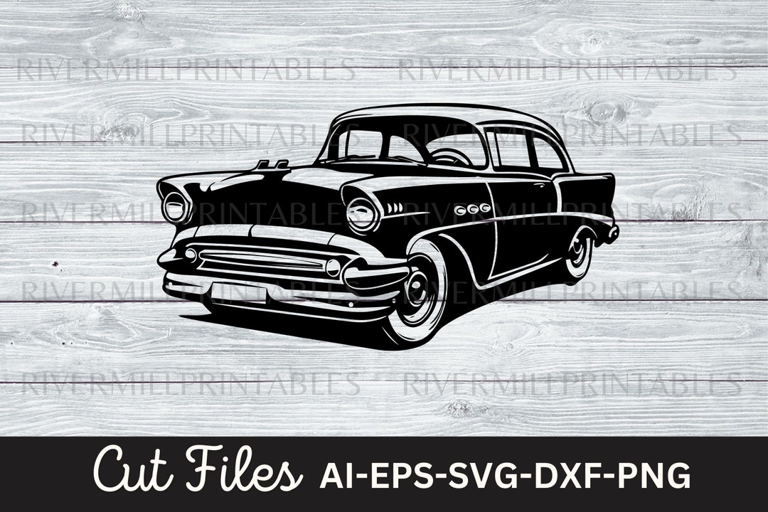 Classic Car Automobile SVG EPS Cut File PNG Printable Stencil Vector ...