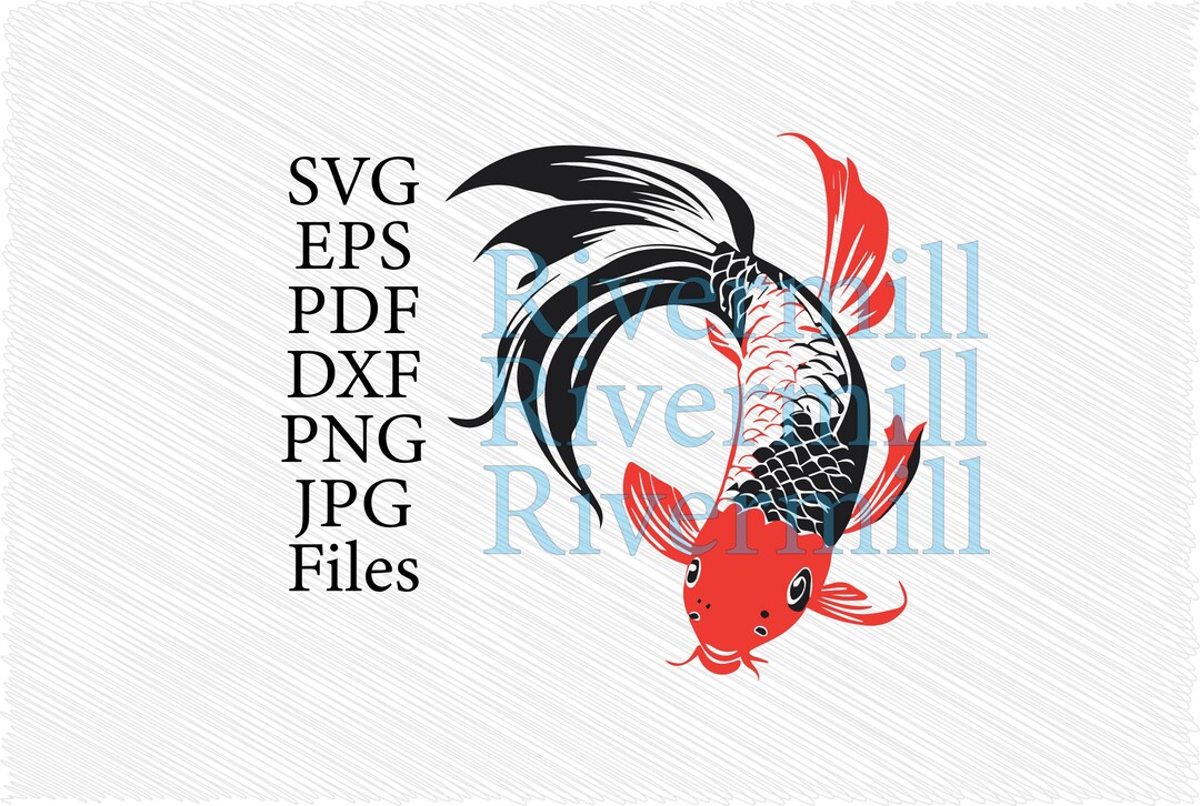 Koi Fish SVG EPS Cut File PNG Printable Jpg Dxf - Etsy