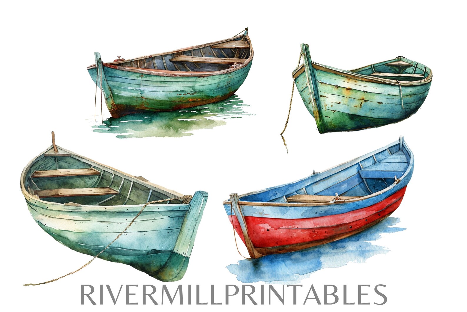 12 Vintage Canoe Clipart Images, 300DPI PNG Files, Digital Download ...
