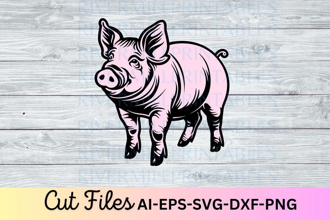 Pig SVG EPS Cut File PNG Printable Cricut Silhouette Stencil - Etsy