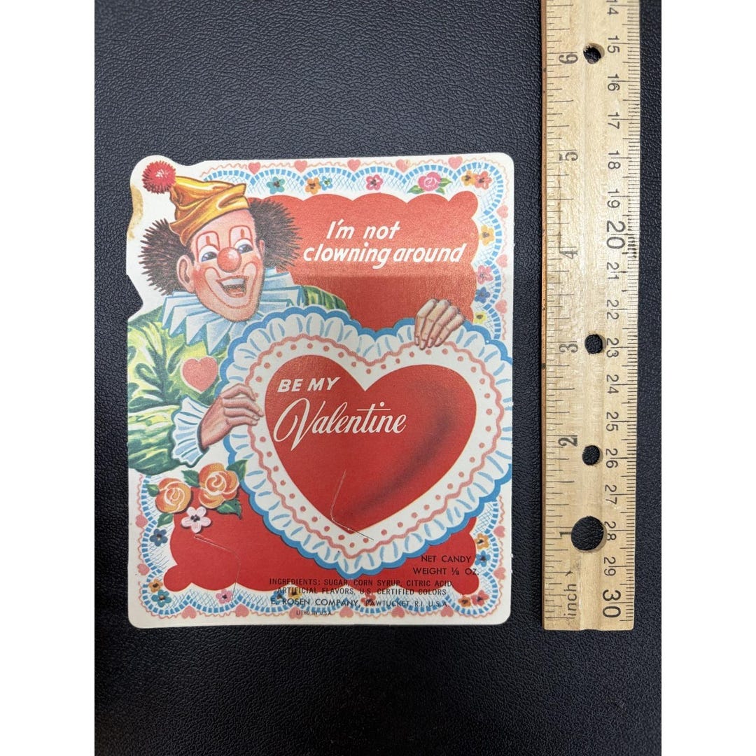 Vintage 1960s 70s Valentine's Day Card Rosen Candy Co Lollipop Holder ...