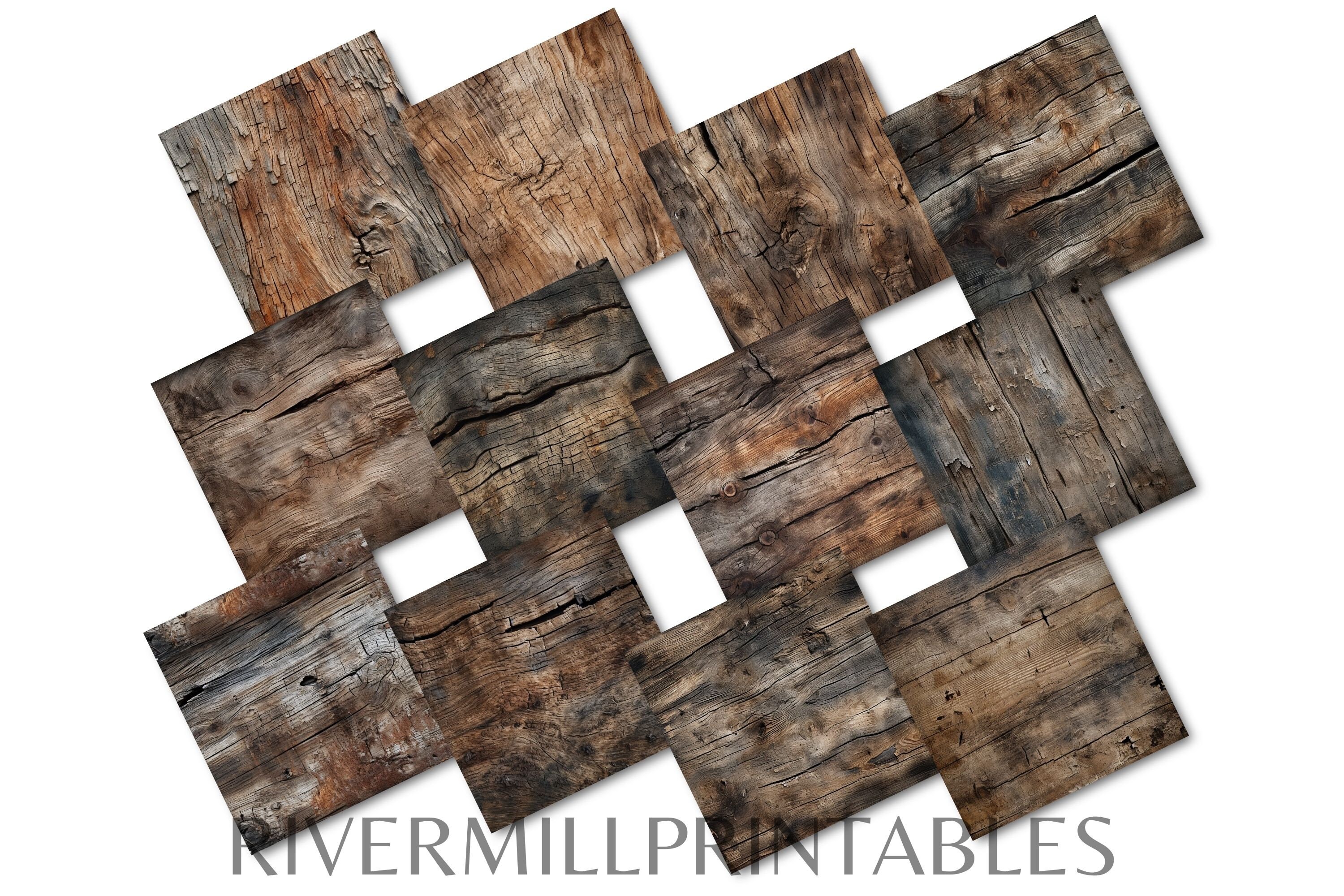 12 Old Rustic Wood Texture Digital Papers, 300DPI JPG Files Digital ...