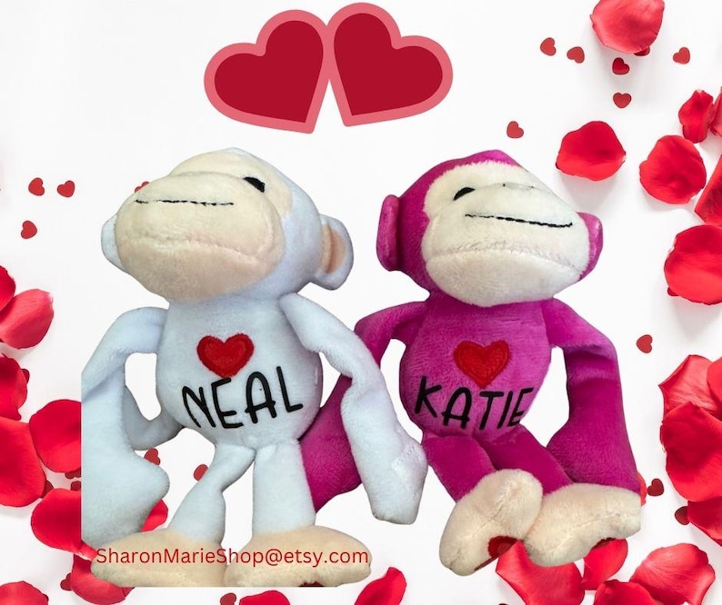 Huggable Personalized Monkeys-couples Cuddle Monkey —set of Two - Etsy