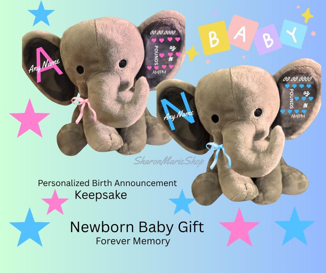 Birth Announcements -statistics-elephant-newborn-baby Keepsake-baby ...