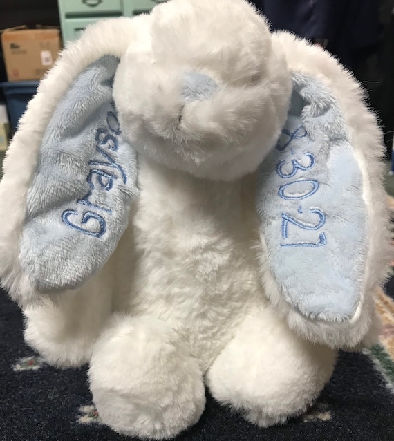 Personalized Bunny Rabbit Custom Plushie Embroidered Baby - Etsy