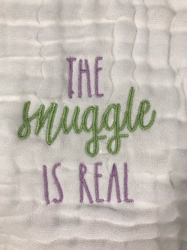 Set of FOUR Muslin Cotton White Burp Cloths With Cute Sayings - Can Be ...