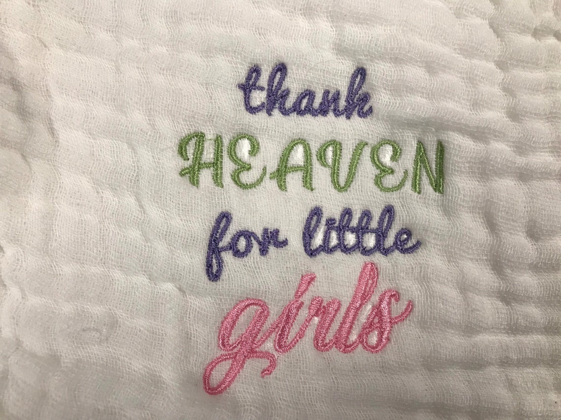 Set of FOUR Muslin Cotton White Burp Cloths With Cute Sayings - Etsy