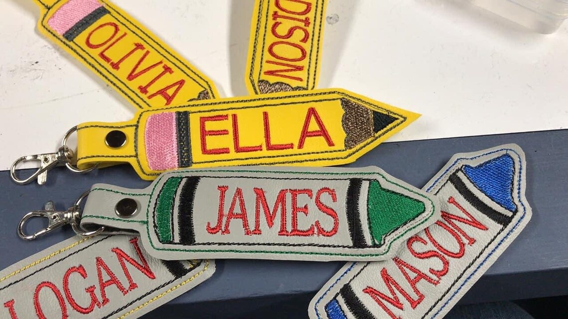 Backpack Name Tag Luggage Personalized Custom Child Crayon - Etsy