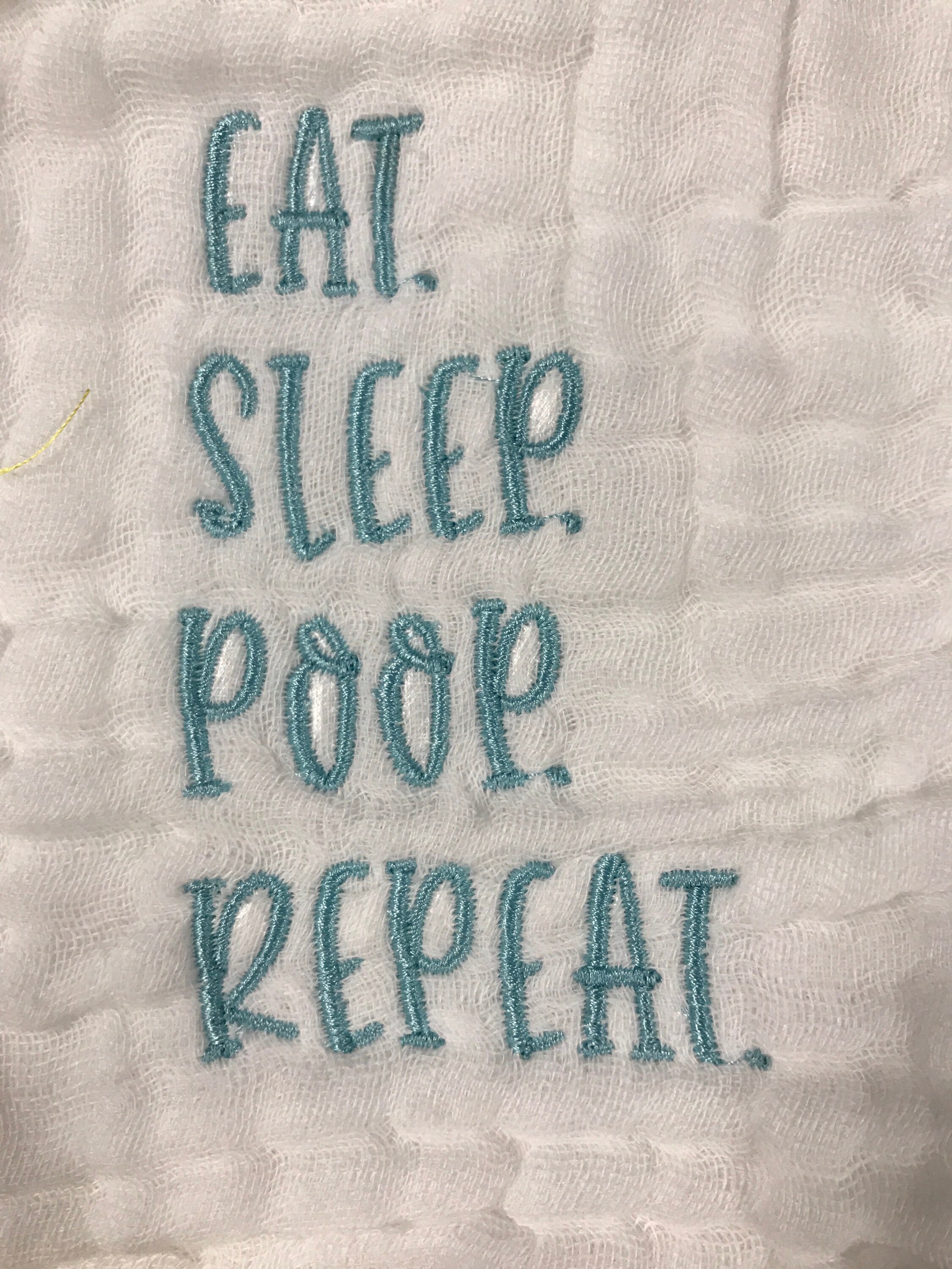 Set of FOUR Muslin Cotton White Burp Cloths With Cute Sayings | Etsy
