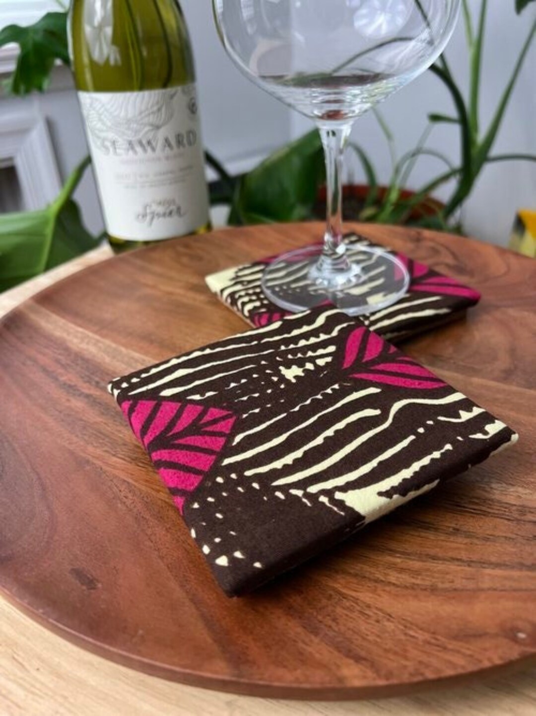 Handmade African Print Coasters | Set of 2 Matching Ceramic Coasters ...